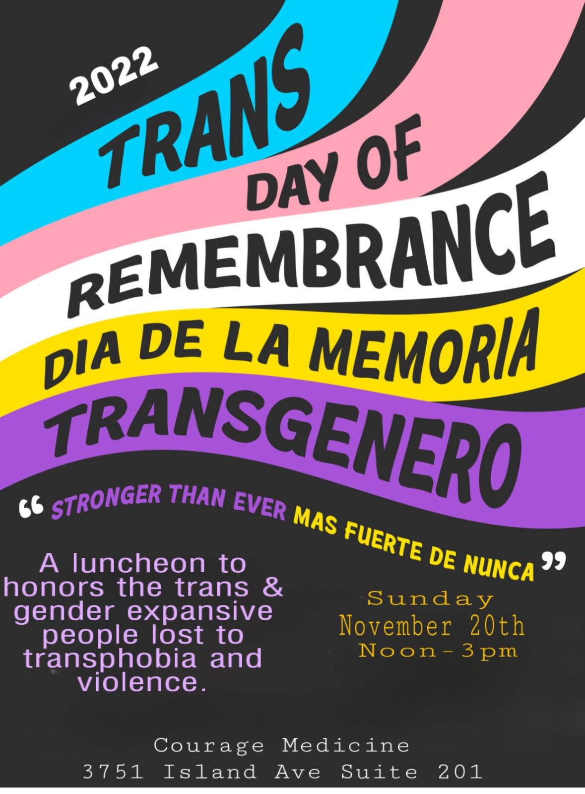 Transgender Remembrance Day Luncheon - PhillyGayCalendar
