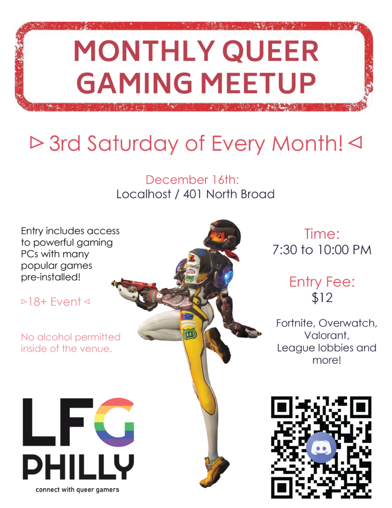 LFG Philly: December Queer Game Meetup - PhillyGayCalendar